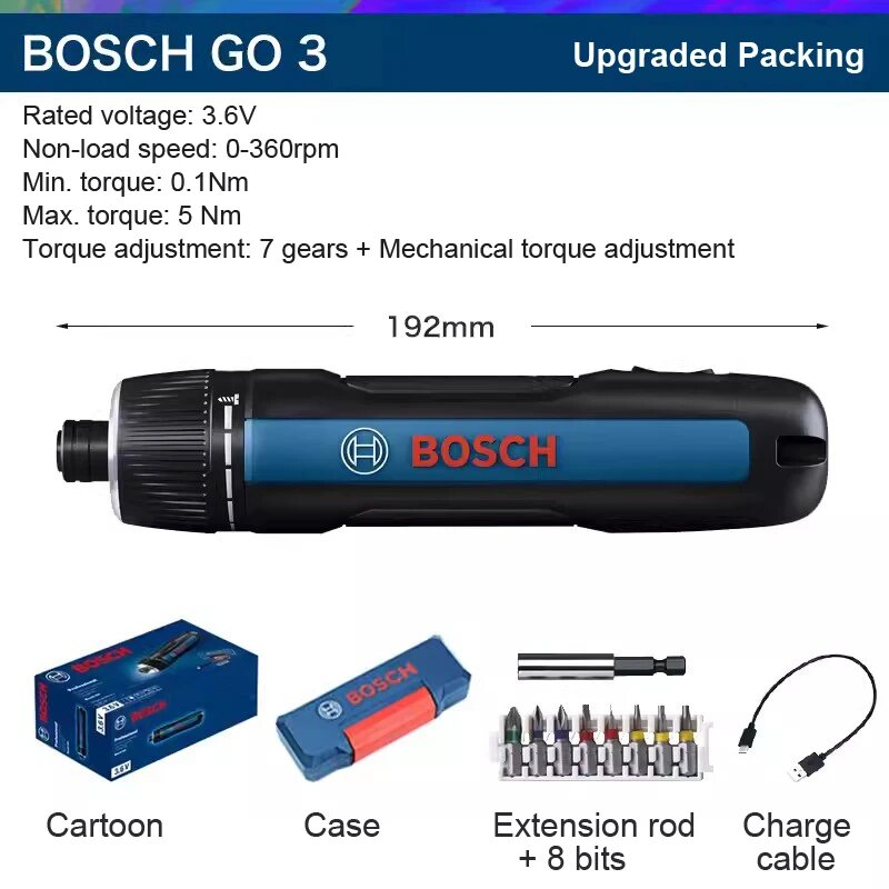 Аккумуляторная отвертка Bosch GO 3 3.6V