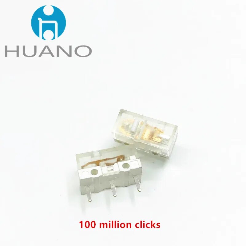 2 шт. микропереключатели мыши HUANO черный, синий 2 Transparent White