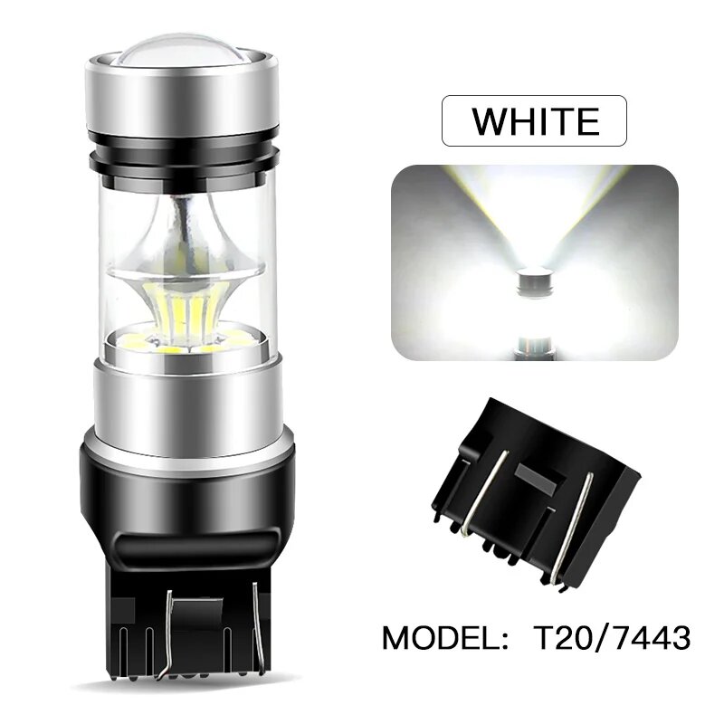 2 шт. светодиодные дневные ходовые огни DRL лампы W21/5 Вт 7443 T20 для Лады Калина Гранта Веста 2pcs LED White