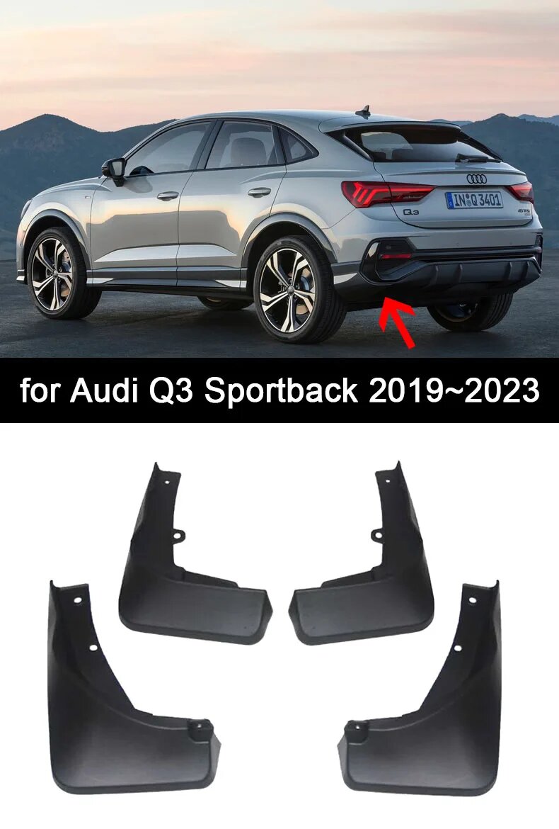 Для Audi Q3 Sport Sportback F3 S Line 2019 2020 2021 2022 2023 Брызговики Задние колеса Брызговики внедорожник Крылья Автомобильный Стайлинг Q3 Sportback