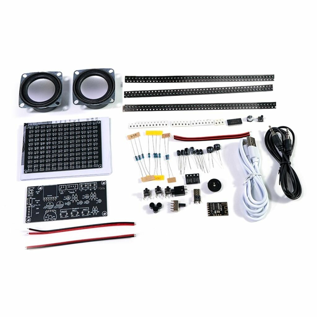 Запчасть для аудиотехники, Электронный набор для сборки ритмического света и Bluetooth акустики - комплект деталей и динамик, 1 набор