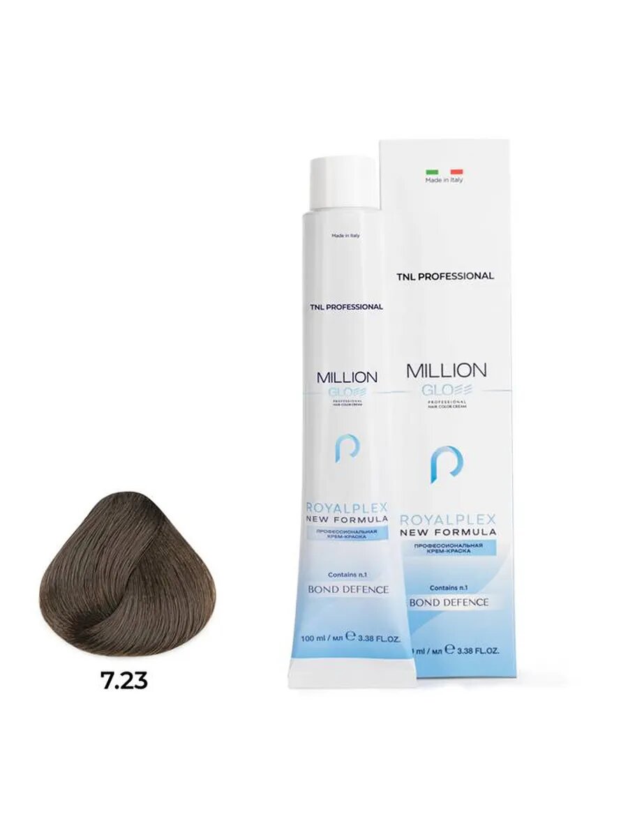 Крем-краска для волос TNL Professional Million Gloss оттенок 7.23