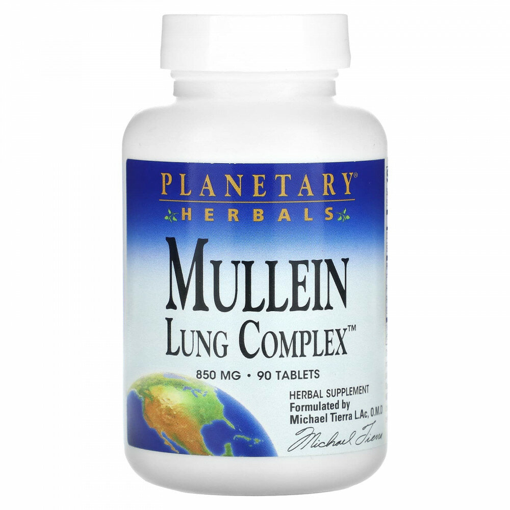 Planetary Herbals, Mullein, Lung Complex™, 90 таблеток