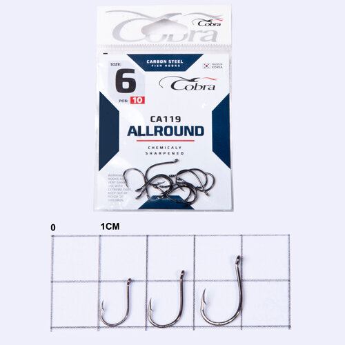 Крючки Cobra Allround CA119 (Hinnu), размер 6, 10шт.