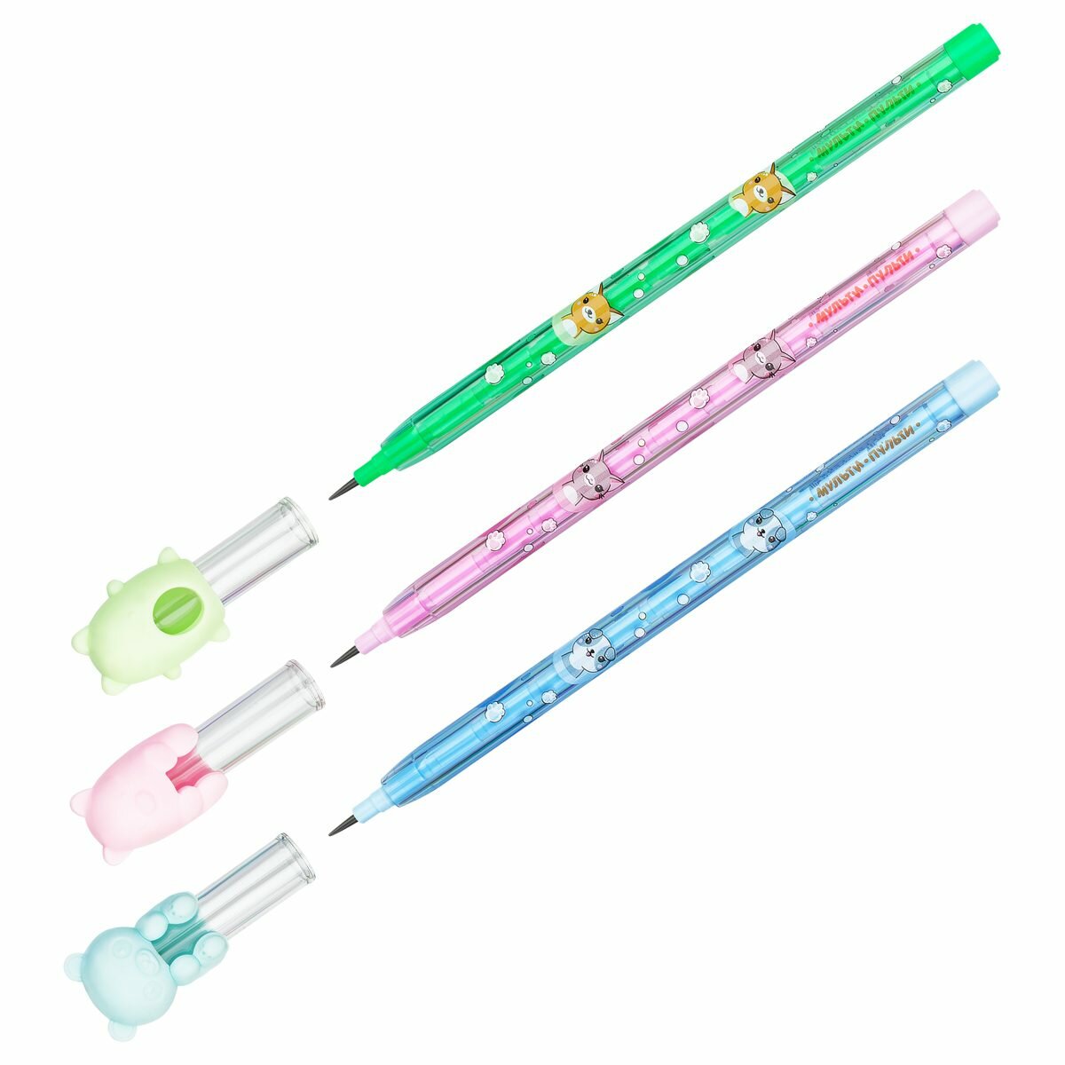 Карандаш сегментный Мульти-Пульти "Зверята" (с топпером) (КС_53326), 48шт.