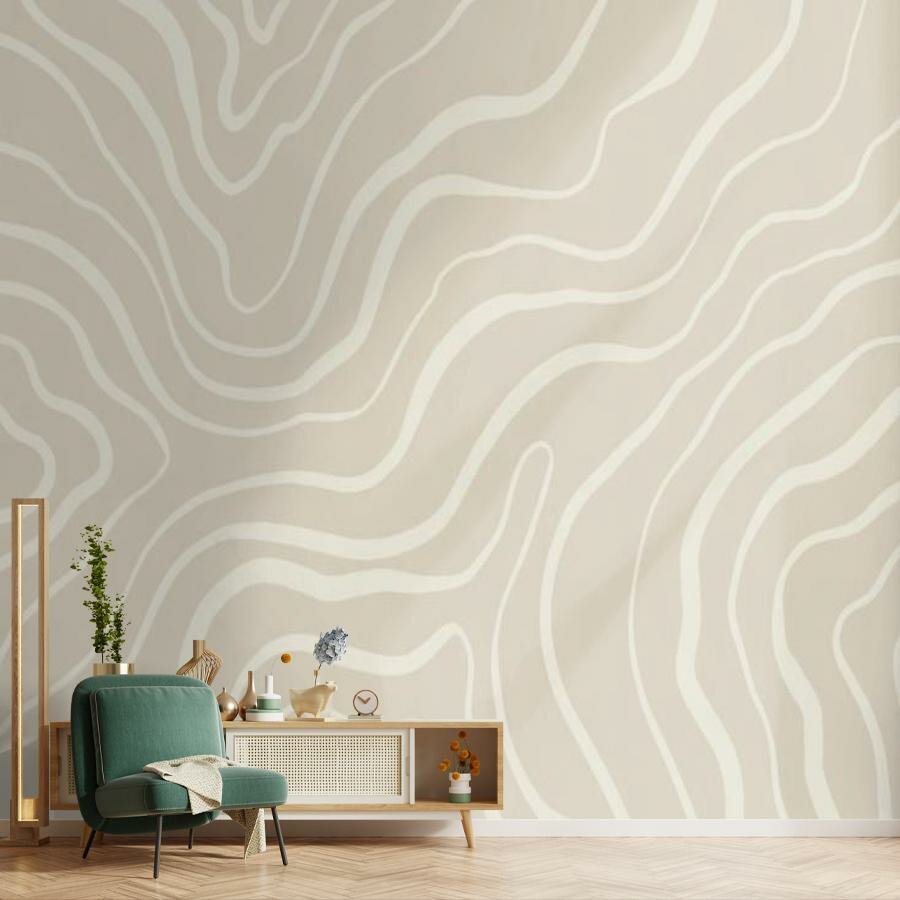 Фотообои Орнамент с белыми линиями 14-1005-M-Холст 270 x 300 см (ВхШ) Бесшовные, флизелиновые, влагостойкие обои