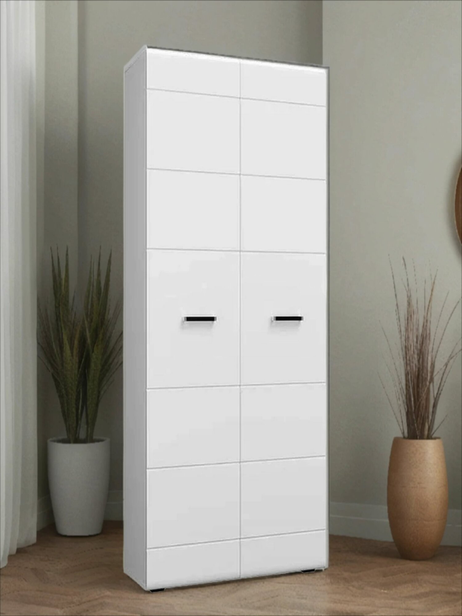 Шкаф распашной Нэнси New 2-створчатый (Белый глянец холодный)