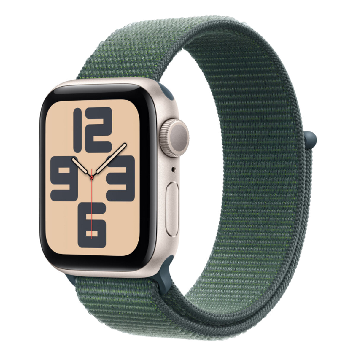 Умные часы Apple Watch Series SE (2024) 40мм Starlight Aluminum Case with Lake Green Sport Loop Textile, Global