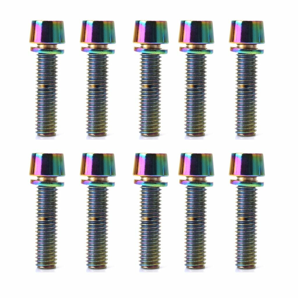 10 шт. M5x20 мм стальной винт для выноса велосипеда, болты с конической головкой, винты шайбами, верхняя крышка велосипеда
