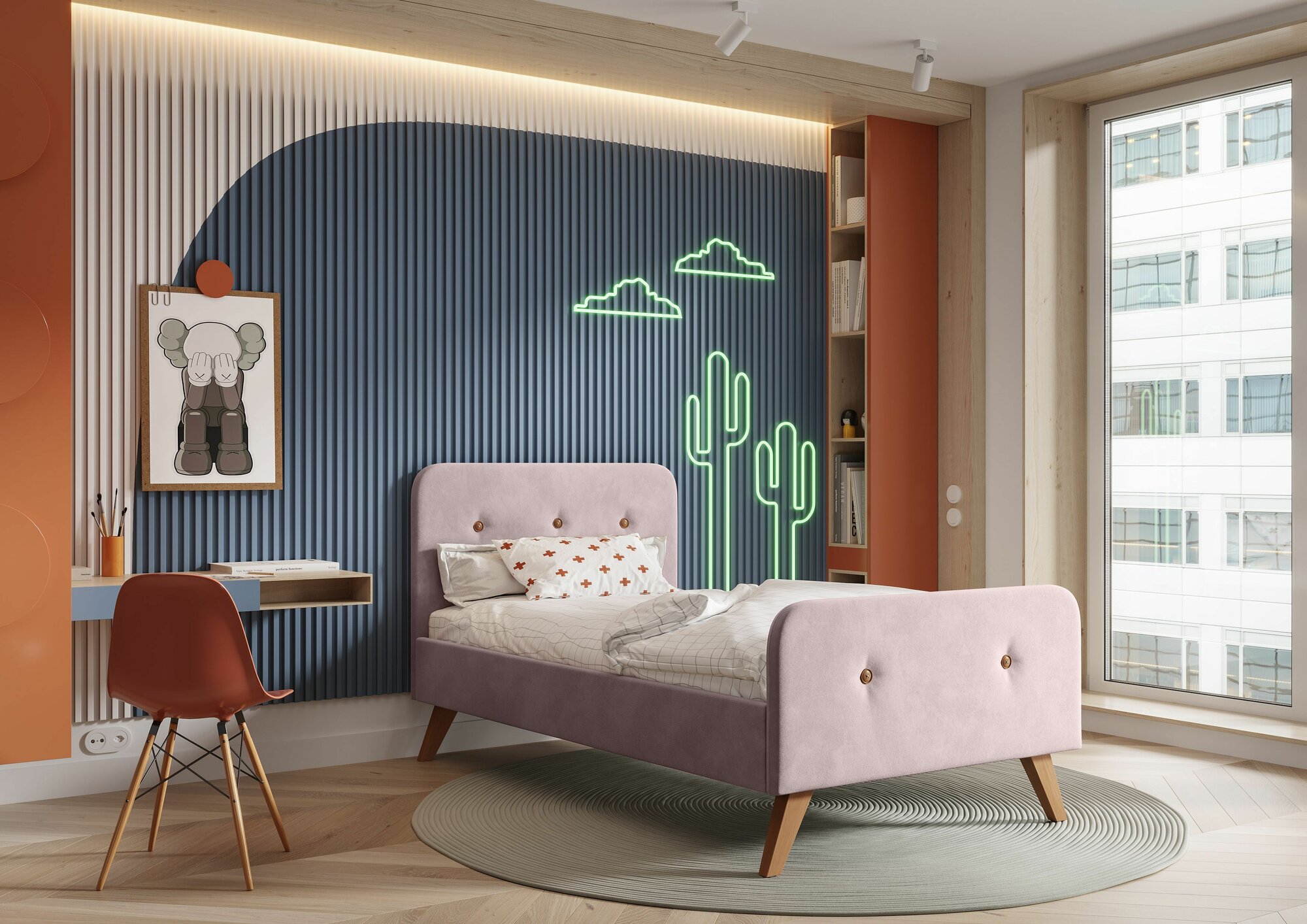 Кровать с мягким изголовьем "Марго" 120 х 200 см (Velutto 11)