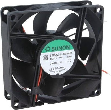 Вентилятор осевой SUNON EF80252S1-1000U-A99 24В DC 80x80x25мм подшипник скольжения 69,6куб. м/ч 33дБА 1шт