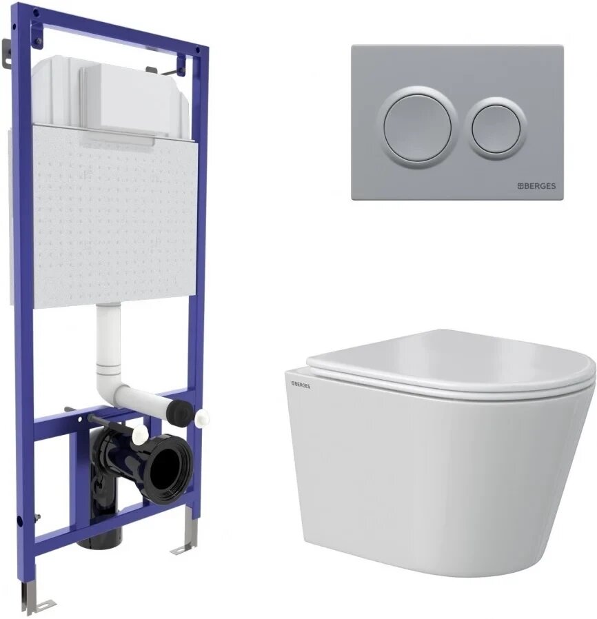 Комплект подвесной унитаз Berges Vita + система инсталляции Berges Novum O2 043380