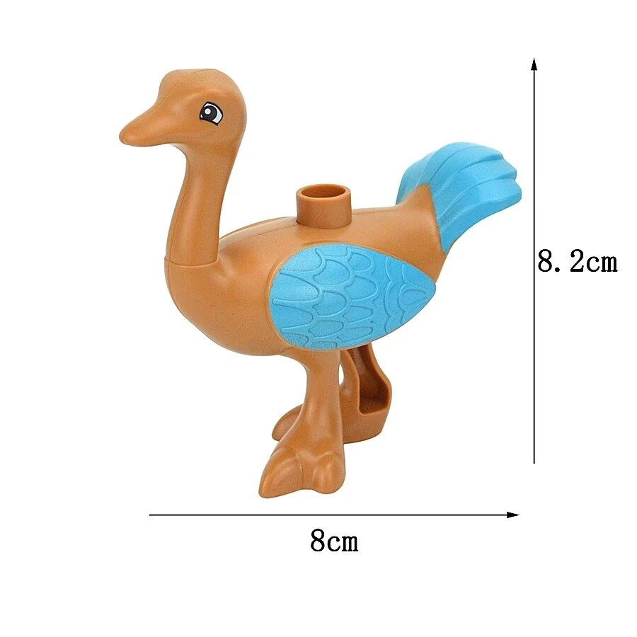 DUOP Большие животные строительные блоки Голубой, ostrich