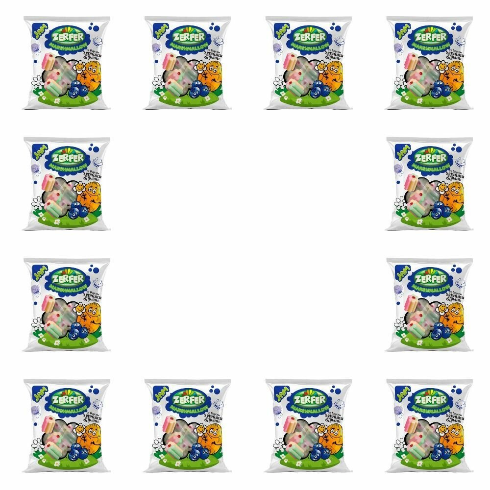 Zerfer Маршмеллоу, Jam черника и дыня, 90 г, 12 уп.