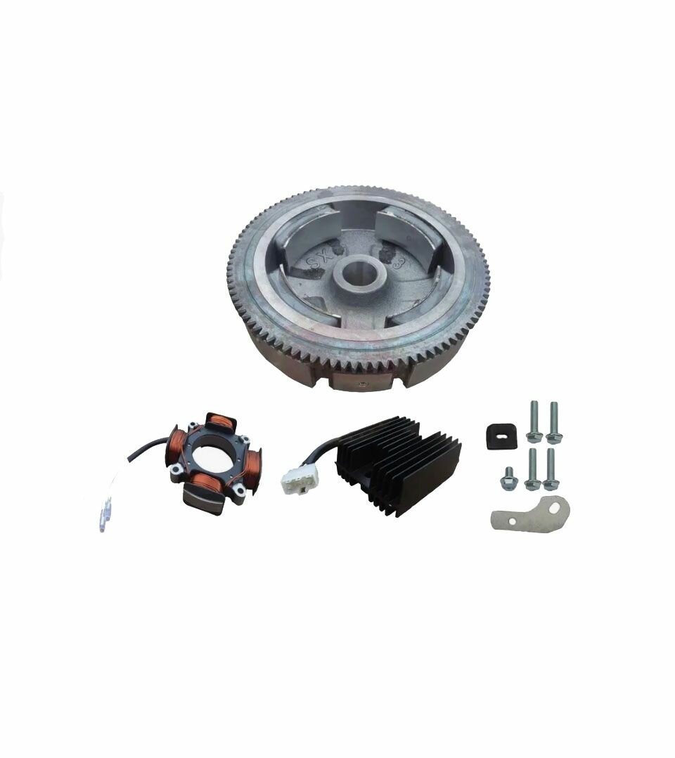 Комплект электрооборудования для двигателей Lifan 182f, 188f, 190f, 192f (18а, 214вт, 12в), с венцом