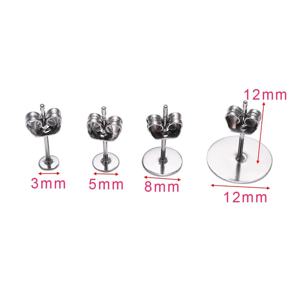 Серьги-гвоздики в форме сердца из нержавеющей стали AGCFABS 3mm round-Steel01