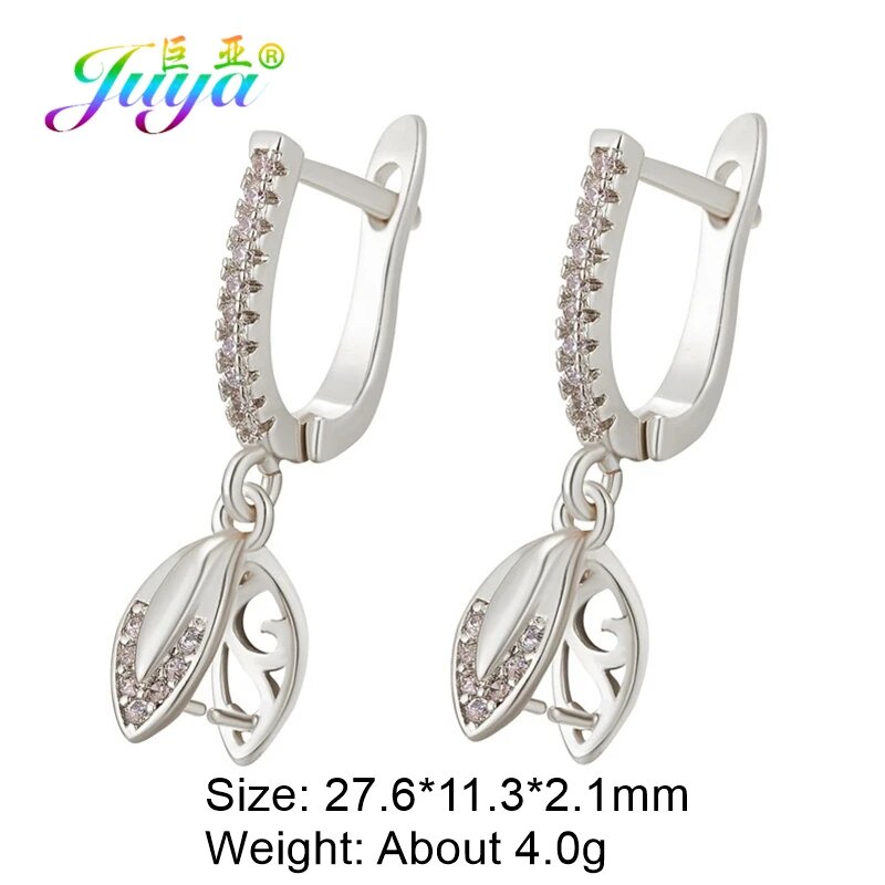 Juya серьги-кольца с кристаллом, White Gold, 27.6*11.3*2.1mm, 4.0g