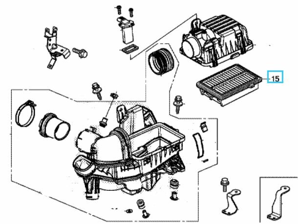 Oригинальный воздушный фильтр для Honda Fit/Freed/Shuttle/Vezel и др. 1.5L L4; Артикул Honda: 172205R0008 (Оригинал)