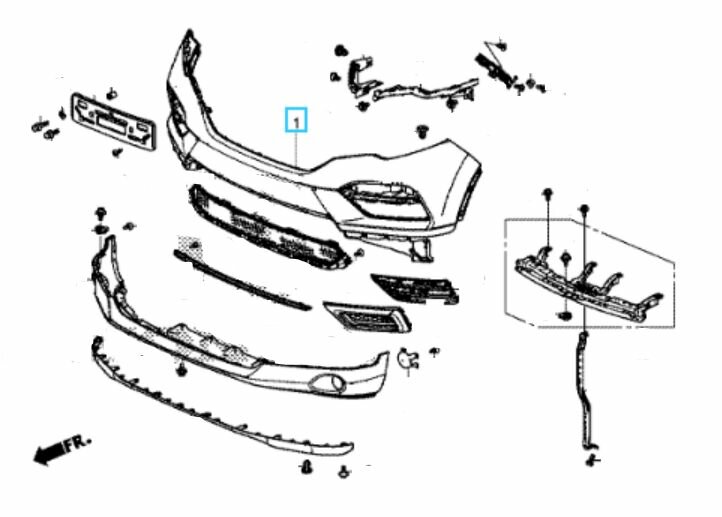 Бампер передний для Асura MDX III (под покраску); Артикул Honda/Acura: 04711TZ5C81ZZ (Оригинал)