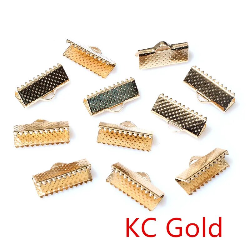 Кожаные зажимы 20mm, KC Gold, 50шт