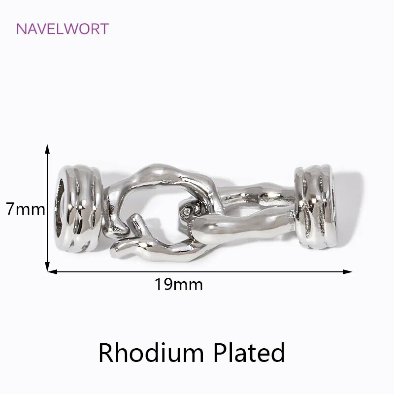 Латунные жемчужные застежки с позолотой 18 карат NAVELWORT, для Серебряный, 2 pieces, Rhodium Plated