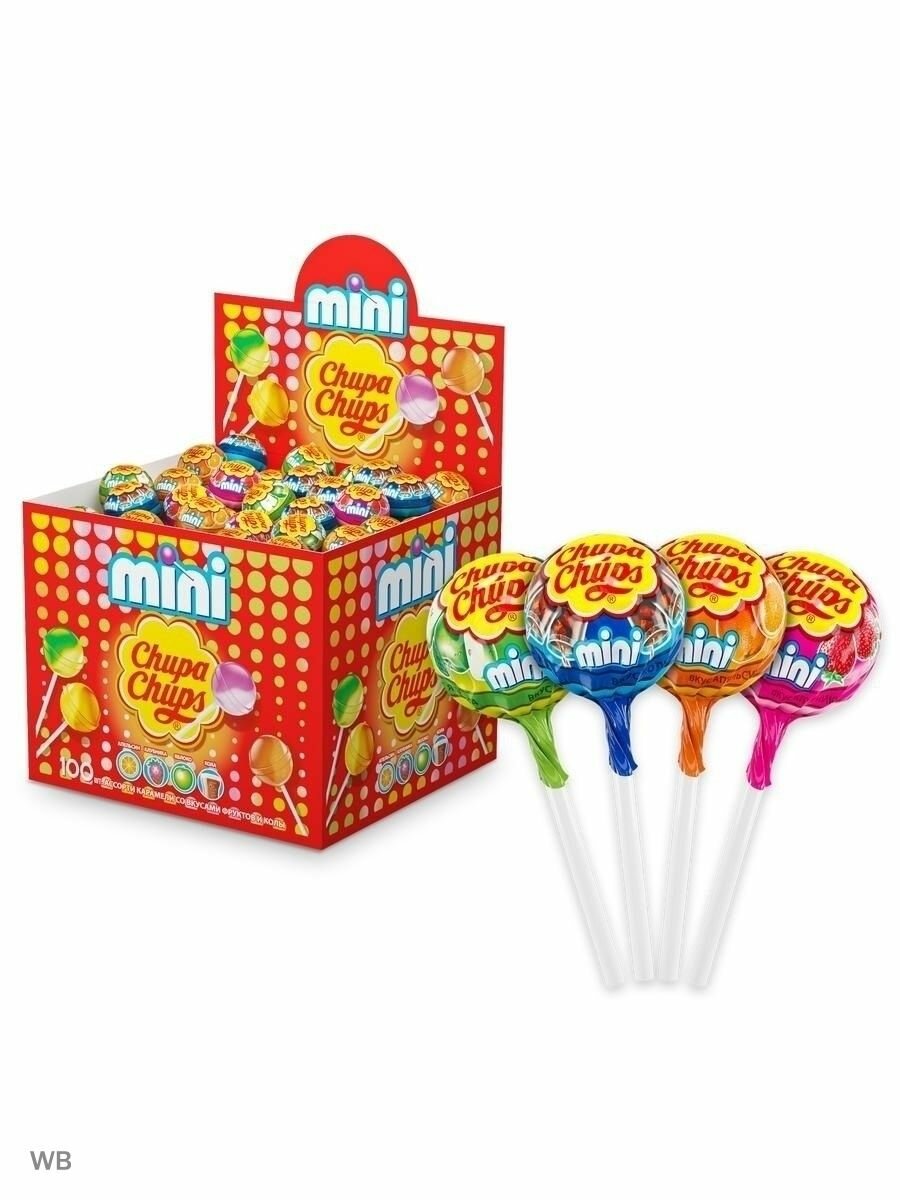 Карамель Chupa Chups Мини, 150 шт по 6гр микс вкусов оригинал вкус как в детстве