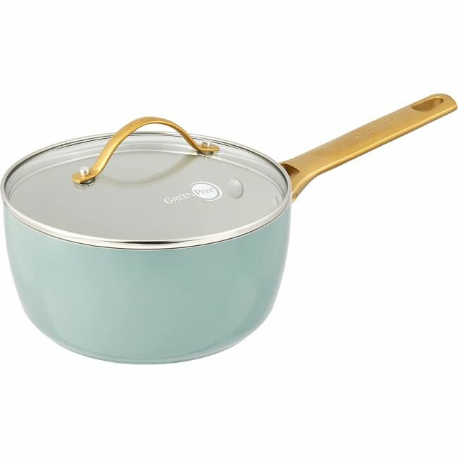 Ковш - GreenPan Padova -18 см, 2 л, с крышкой, голубой, 4895156672920