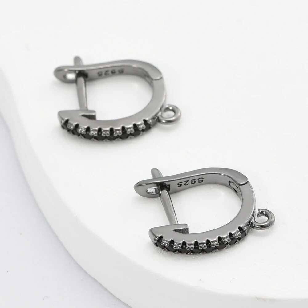 Черные цирконы с золотым покрытием YANASI для сережек Gun Black Plated