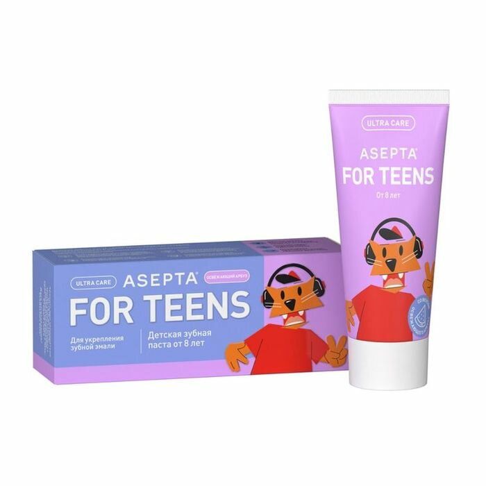 Асепта teens зубная паста детская от 8лет Минерализация со вкусом освежающего арбуза 50мл