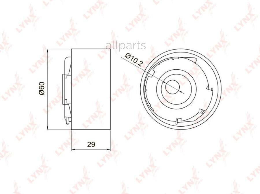 LYNXAUTO PB1029 Ролик натяжной ремня ГРМ LADA 16кл. GRANTA/KALINA/LARGUS/PRIORA/VESTA/XRAY