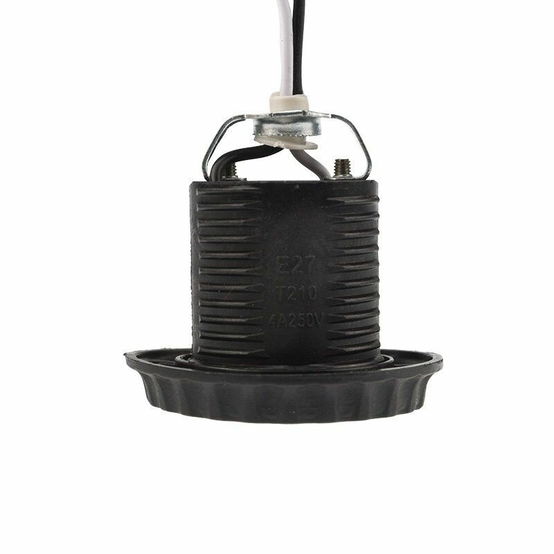 Патрон E27 с проводом 20см черный REXANT