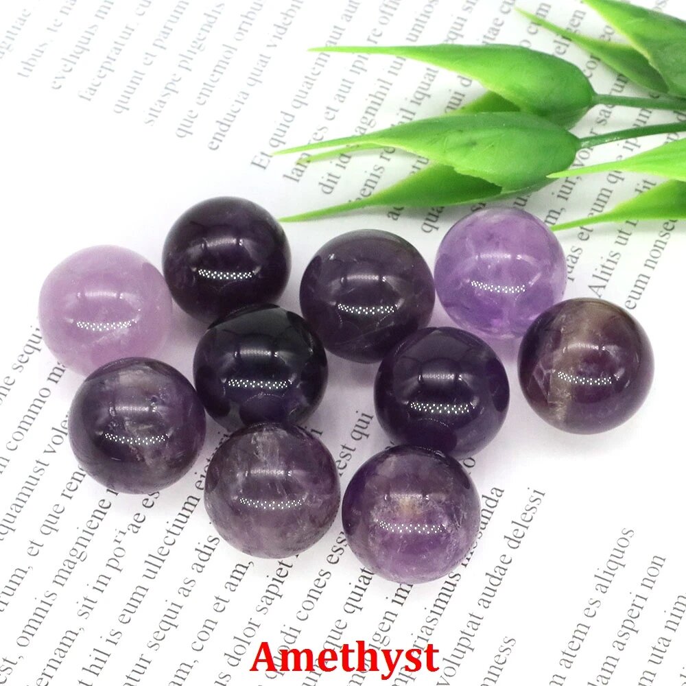 Хрустальный шар розовый кварц 16 мм Фиолетовый, 5PCS, Amethyst