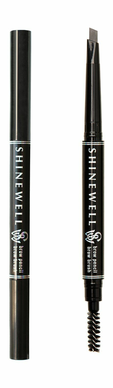 SHINEWELL Карандаш для бровей автоматический Brow Pencil and Brow Brush с щеточкой, 0,33г,04 темно-коричневый