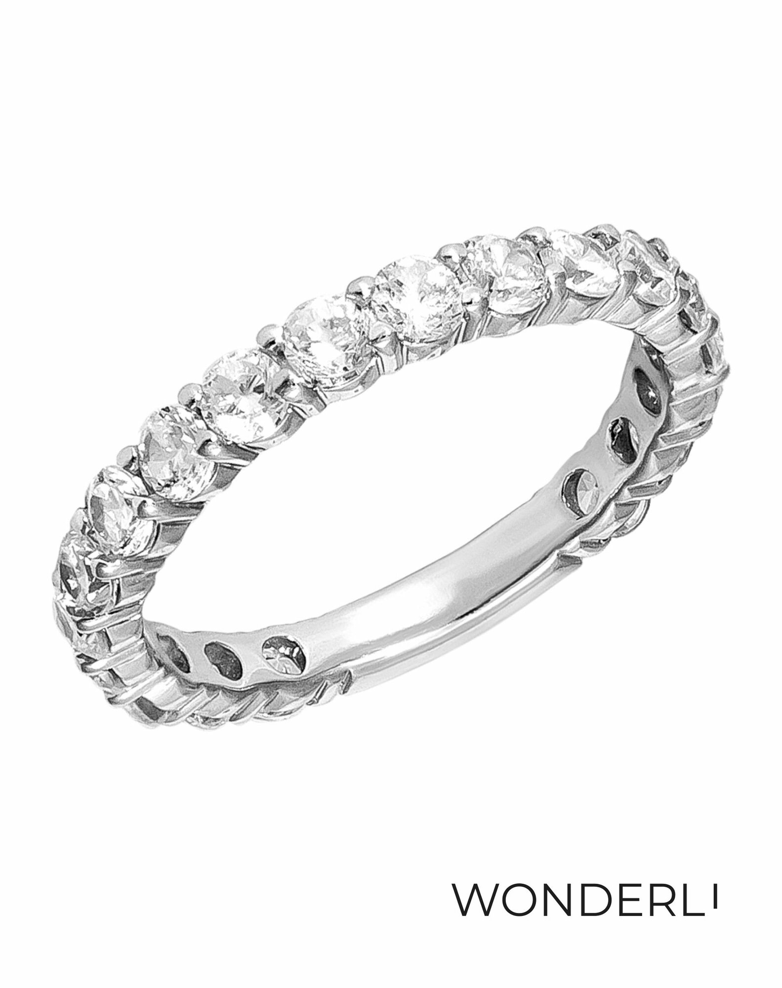 Кольцо помолвочное WONDERLI, серебро, 925 проба, родирование, фианит