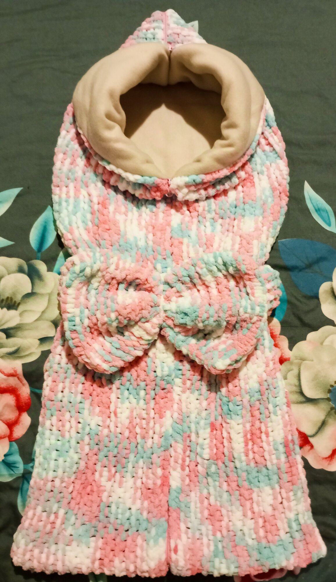 Конверт-трансформер "Зимний", детский, вязанный, полностью ручная работа