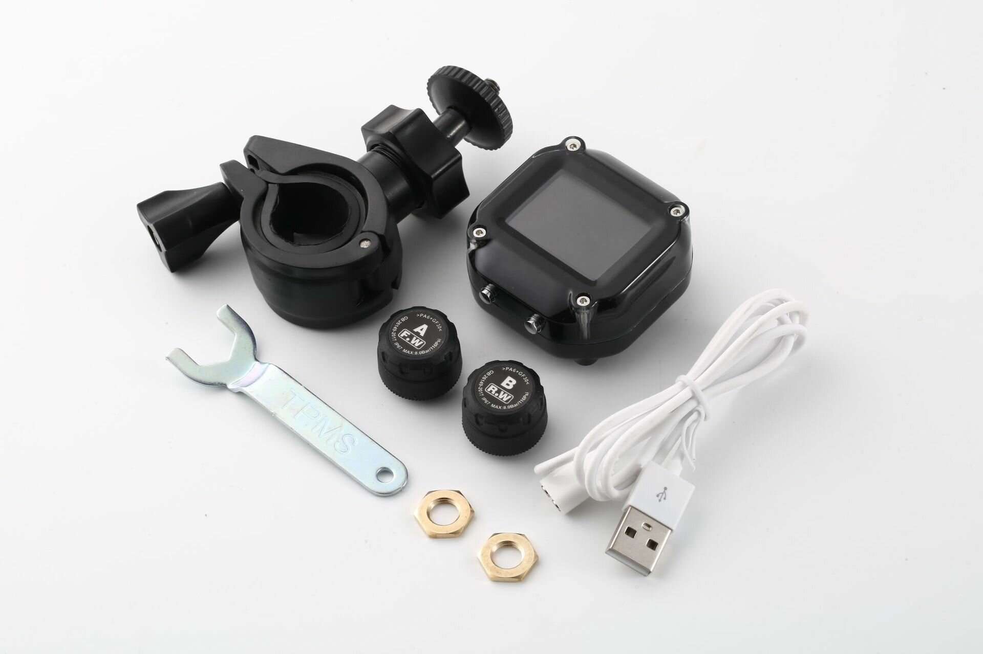 Датчик давления в шинах, для мотоцикла, беспроводной, черный