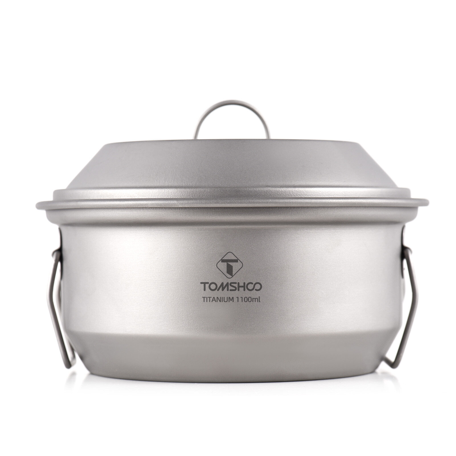 Походная кастрюля из экологически чистого титана, легкая и портативная, объемом 1,1 л, со складной ручкой, идеально подходит для походов, пикников и приготовления пищи на открытом воздухе.