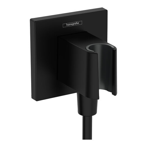 Шланговое подключение Hansgrohe FixFit E с душевым держателем, матовый черный