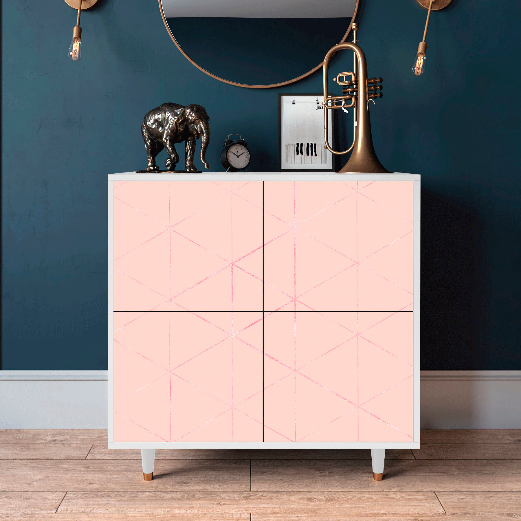 Комод - STORYZ - BS3 Rose Quartz, Размер - 94 x 96 x 48 см, Цвет корпуса - Белый