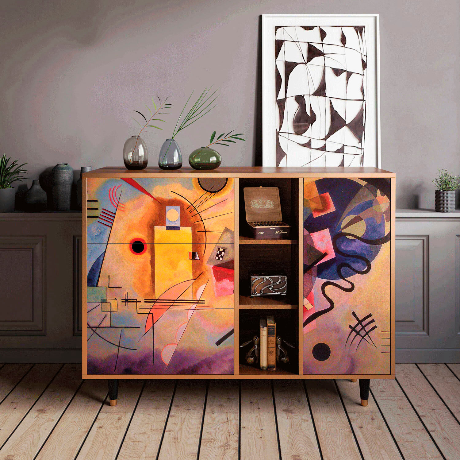 Комод - STORYZ - BS2 Modern Art by Kandinsky , Разер - 125 x 97 x 48 см , Цвет корпуса - Орех