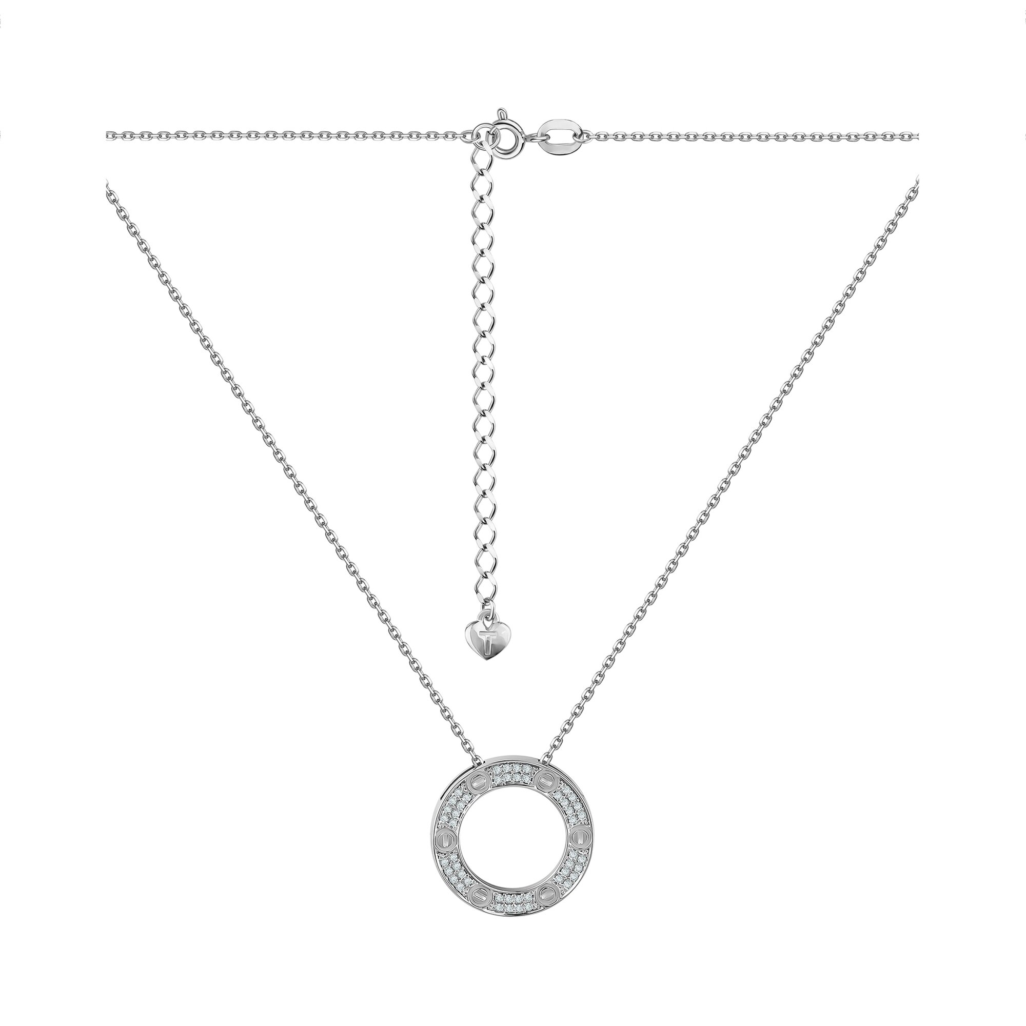 Колье Diamant online, серебро, 925 проба, родирование, фианит