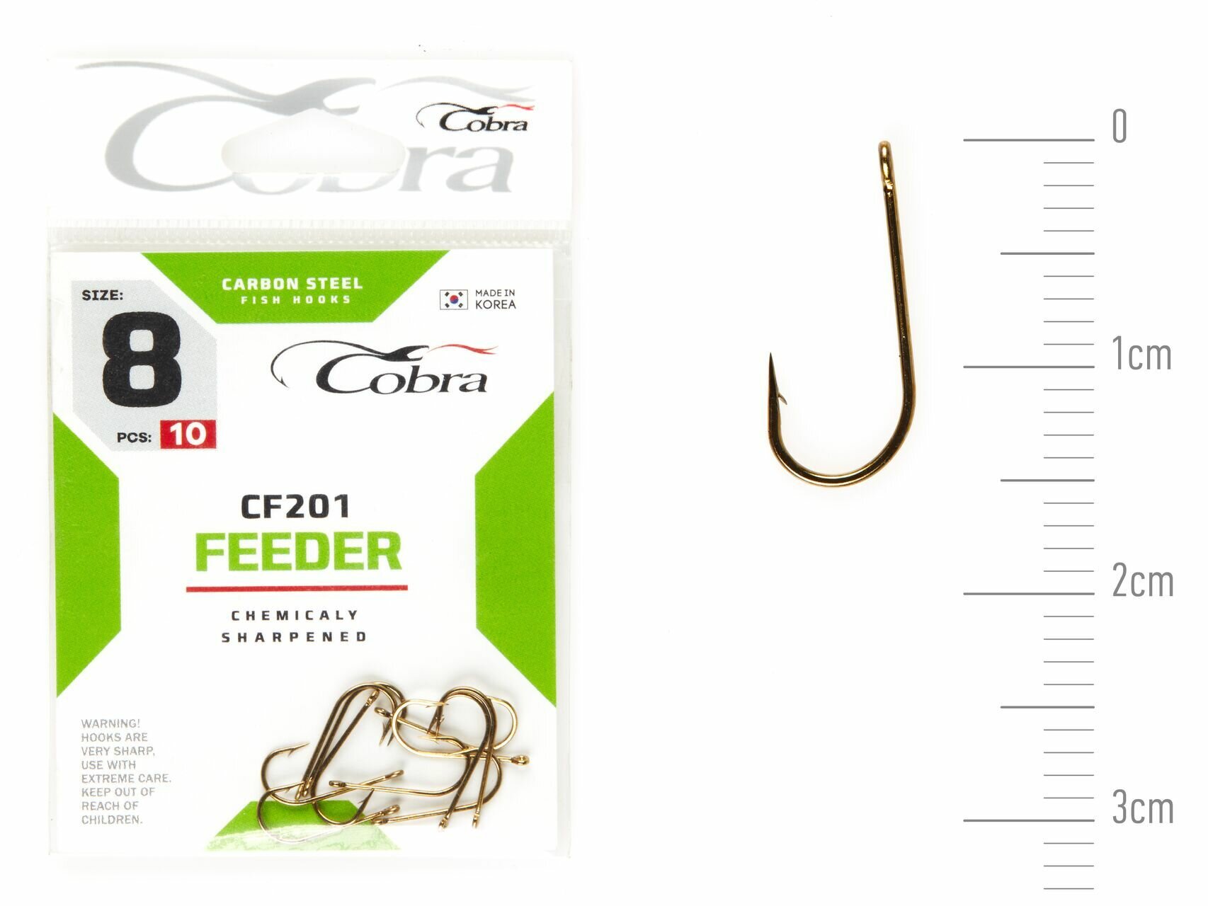 Крючки для рыбалки одноподдевные металлические набор на щуку и сома, Cobra FEEDER CLASSIC сер. CF201 разм. 008 10шт. по 10 упак, снасти карповые летние