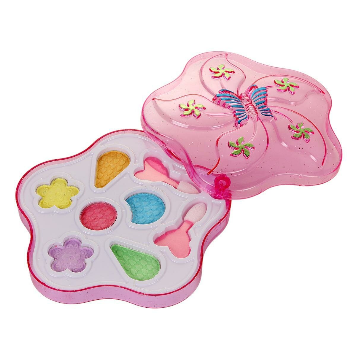 Косметика для девочек, безопасная, гипоаллергенная, коробка цветок, розовый, 19х26х3,6см