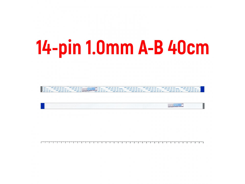 Шлейф FFC 14-pin Шаг 1.0mm Длина 40cm Обратный A-B AWM 20624 80C 60V VW-1