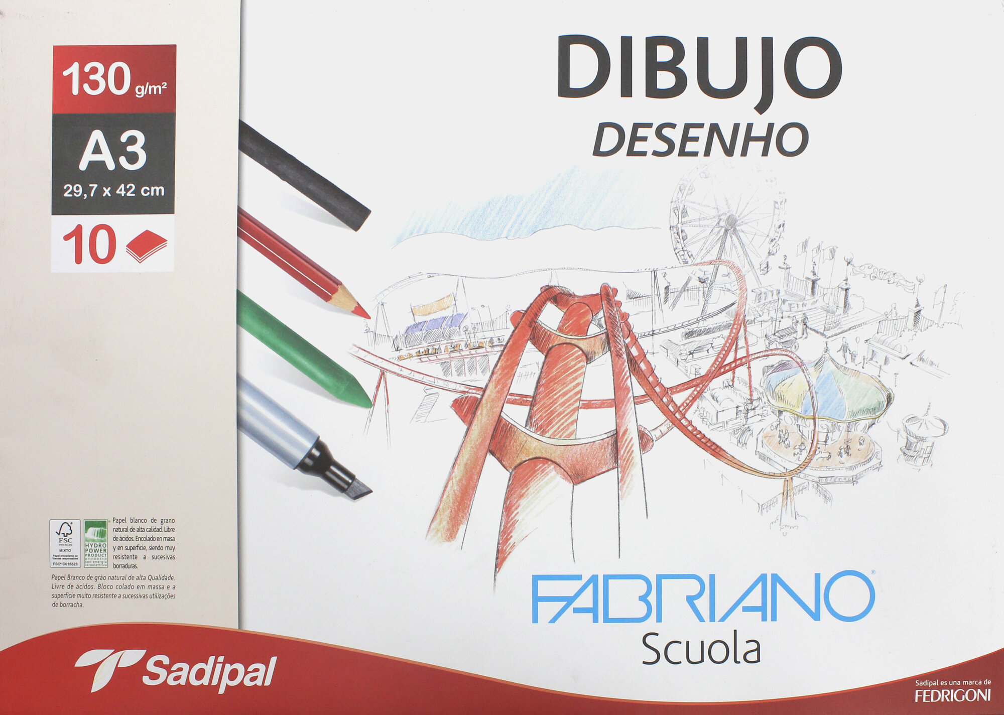 Бумага для рисования 10 листов, А3 (SA-F74029742)