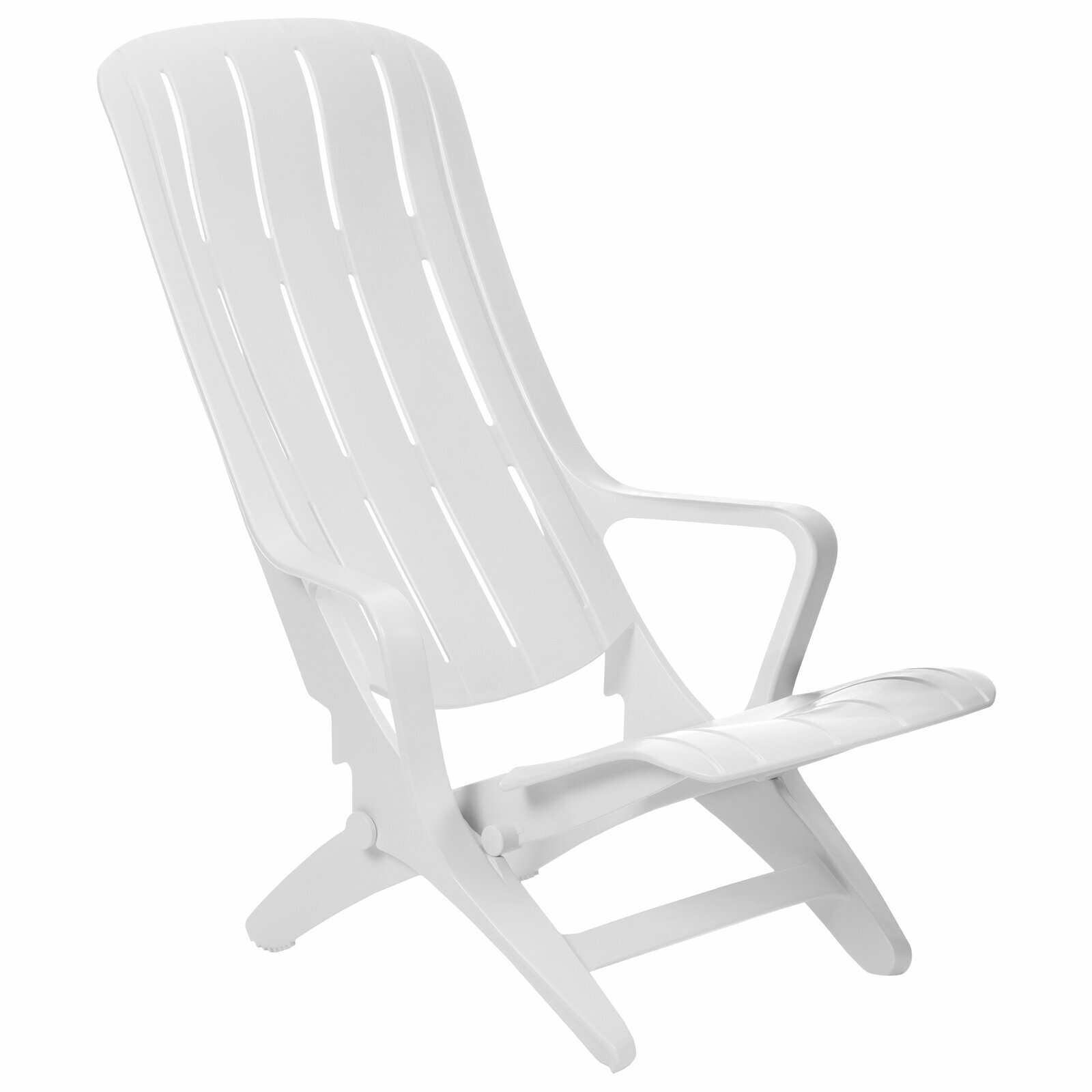 Шезлонг пластиковый, размер 130 × 65 × 28 см, цвет белый, максимальная нагрузка: 100 кг