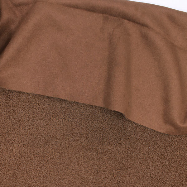 Искусственный мех Ткани-100, на замше, коричневый, 100x140 см