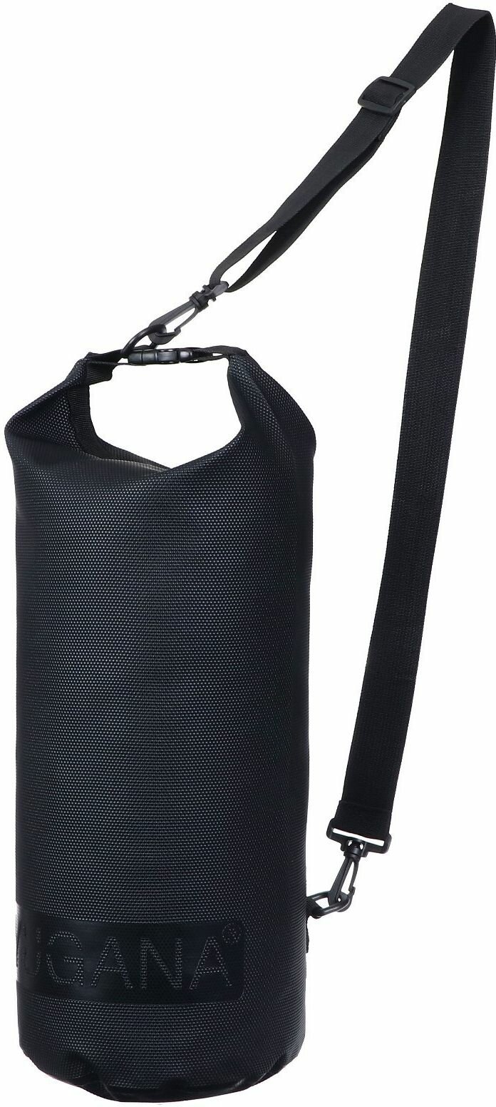 Гермомешок туристический усиленный из ПВХ с одним ремнем для рыбалки, герметичный мешок для защиты вещей от воды, водонепроницаемая сумка-чехол для документов, гаджетов и одежды, 15 литров, черный