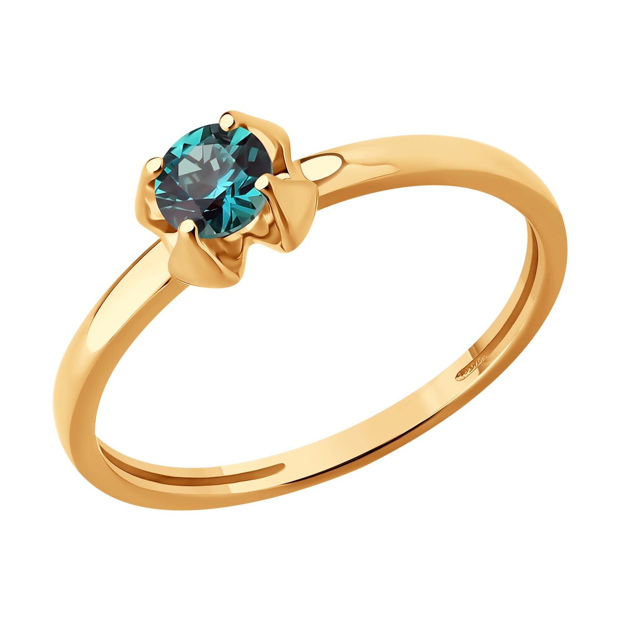 Кольцо, красное золото, 585 проба, александрит