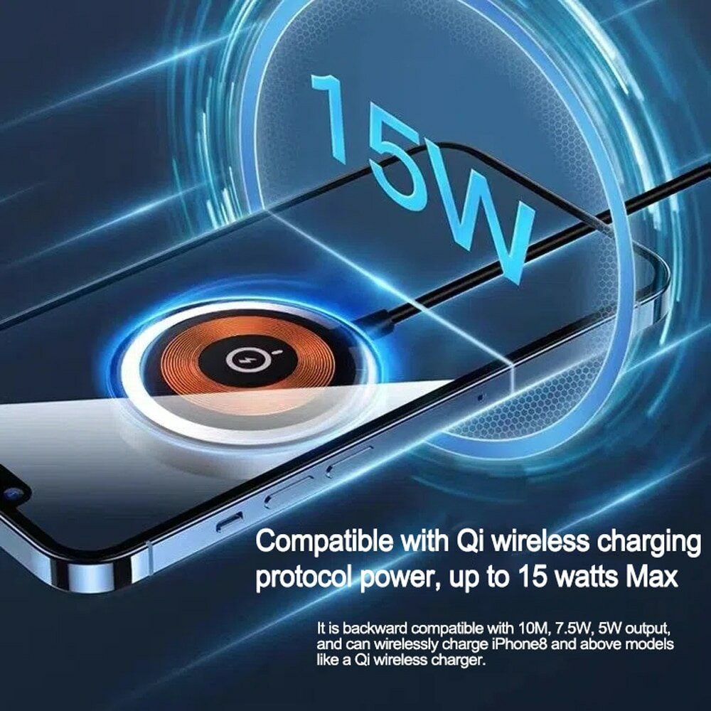 Al 15w магнитное беспроводное зарядное устройство для iphone 14 13 12 pro max usb c быстрая зарядка iphone 8 plus xr x xs max se аксессуары